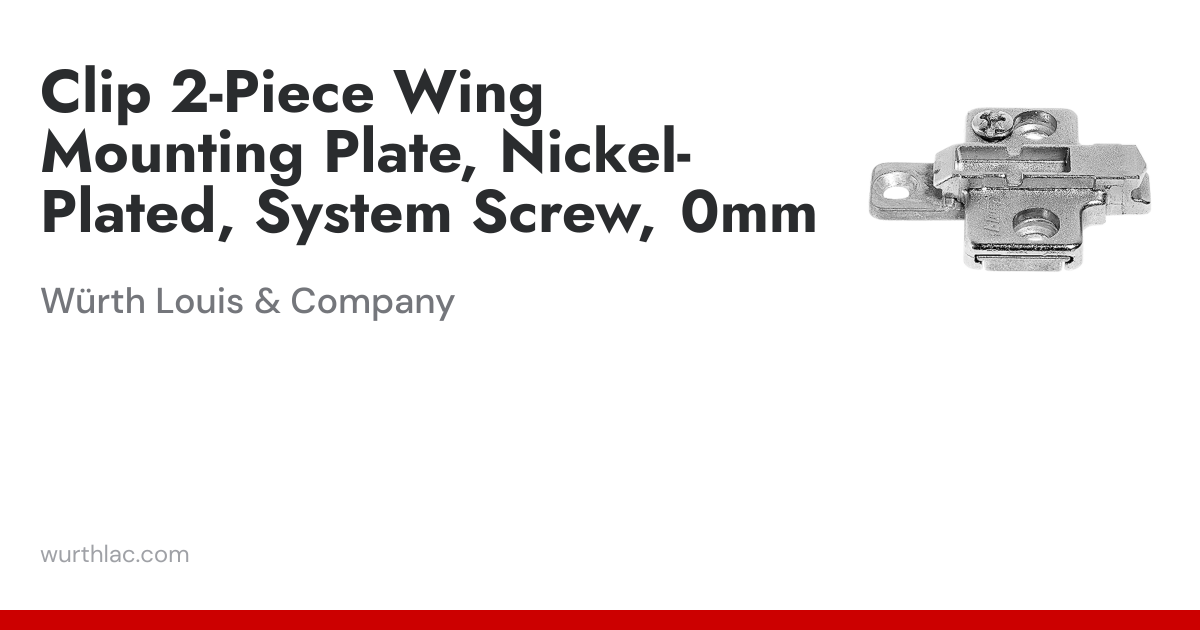 Clip 2-Piece Wing Mounting Plate, Nickel-Plated, System Screw, 0mm ...