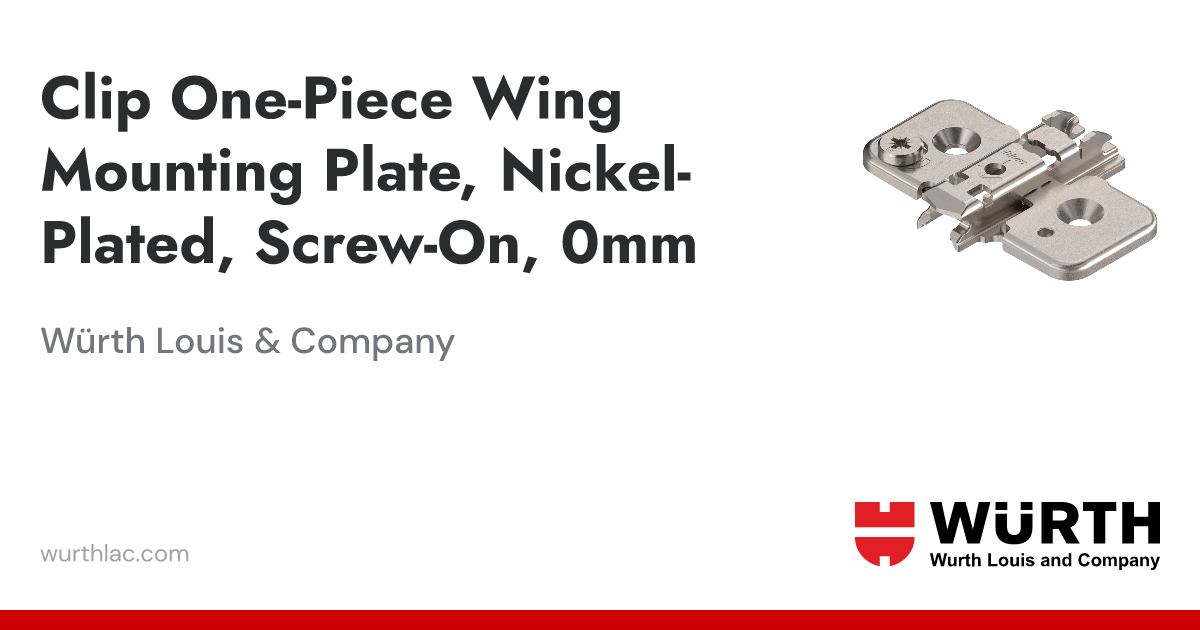 Clip One-Piece Wing Mounting Plate, Nickel-Plated, Screw-On, 0mm ...