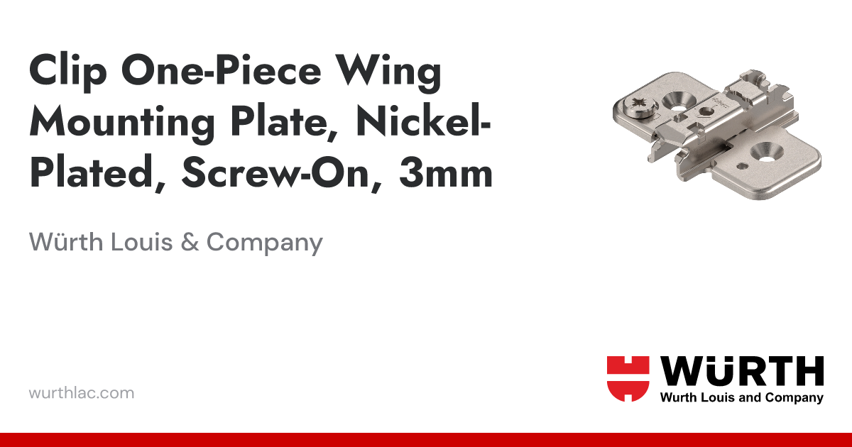 Clip One-Piece Wing Mounting Plate, Nickel-Plated, Screw-On, 3mm ...