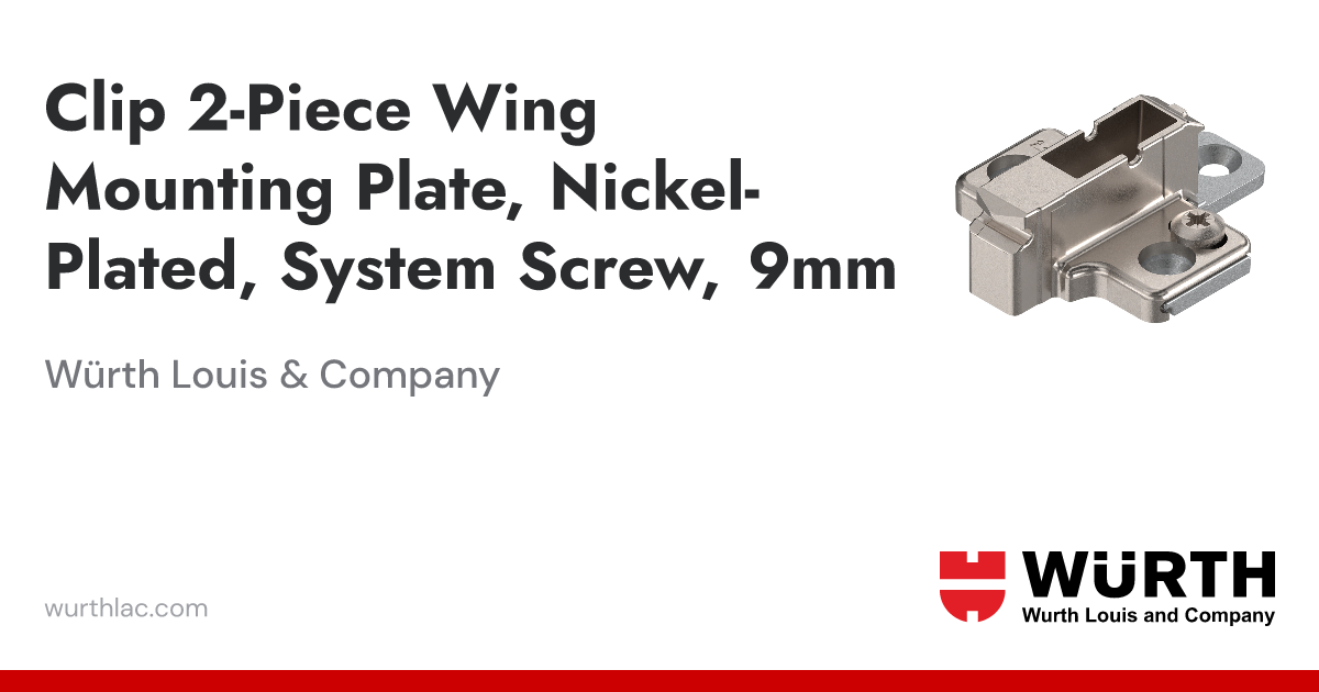 Clip 2-Piece Wing Mounting Plate, Nickel-Plated, System Screw, 9mm ...