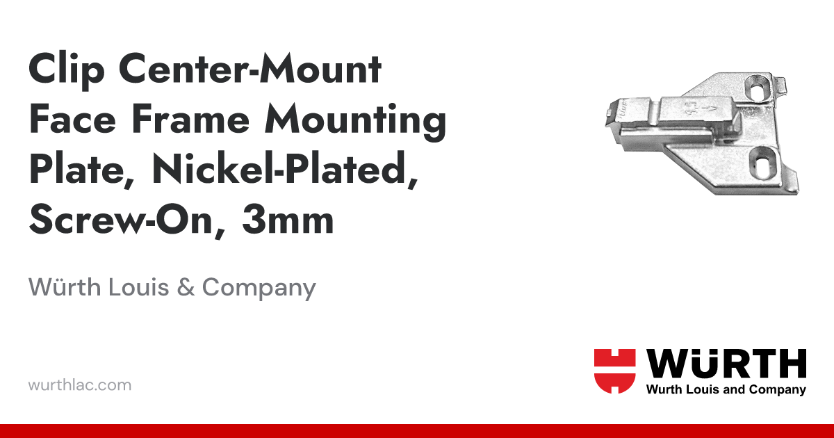 Clip Center-Mount Face Frame Mounting Plate, Nickel-Plated, Screw-On ...