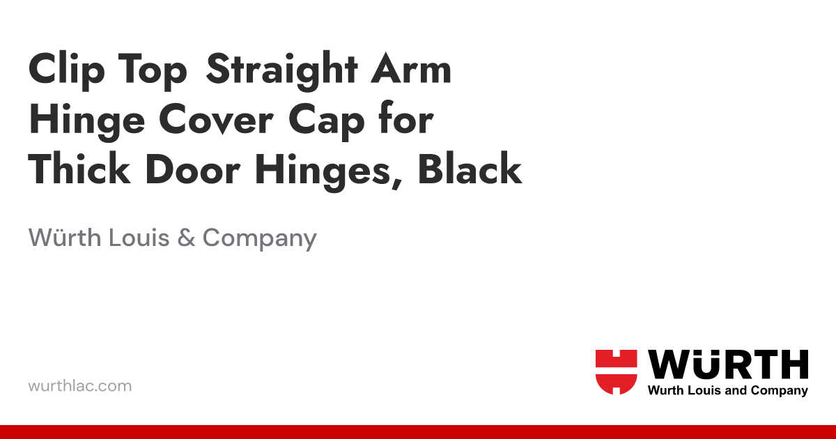 Clip Top Straight Arm Hinge Cover Cap for Thick Door Hinges, Black ...