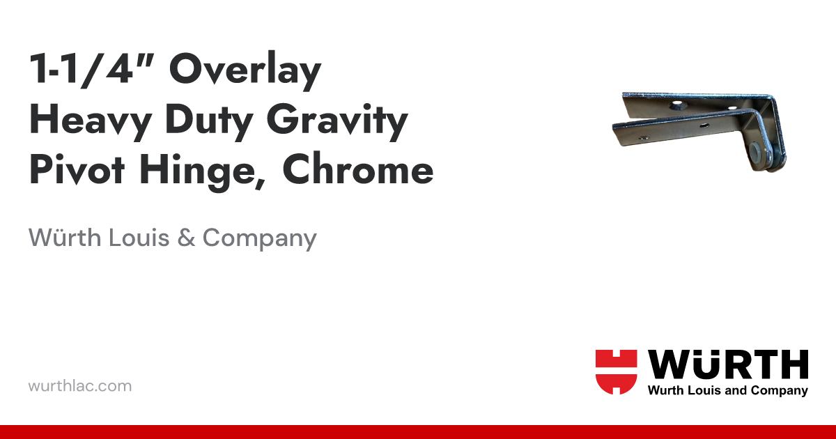 1-1/4" Overlay Heavy Duty Gravity Pivot Hinge, Chrome | Würth Louis ...