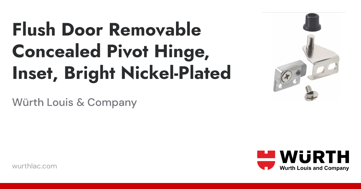 Flush Door Removable Concealed Pivot Hinge, Inset, Bright Nickel-Plated ...