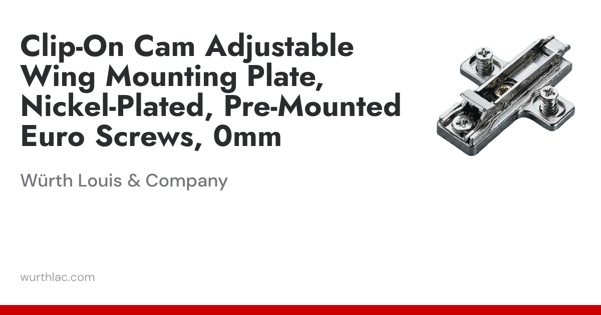 Clip-On Cam Adjustable Wing Mounting Plate, Nickel-Plated, Pre-Mounted ...