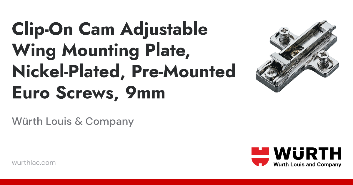 Clip-On Cam Adjustable Wing Mounting Plate, Nickel-Plated, Pre-Mounted ...