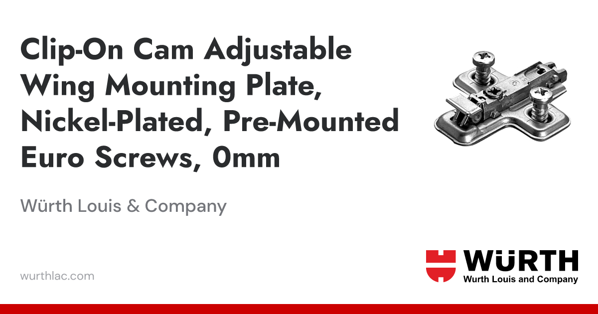 Clip-On Cam Adjustable Wing Mounting Plate, Nickel-Plated, Pre-Mounted ...