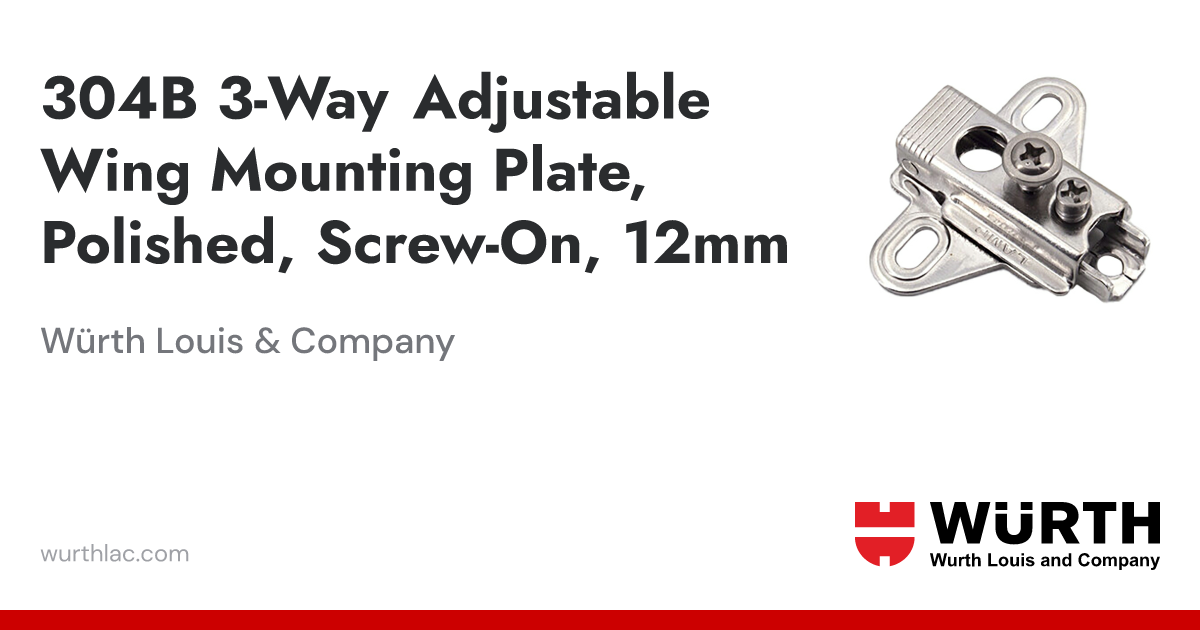 304B 3-Way Adjustable Wing Mounting Plate, Polished, Screw-On, 12mm ...