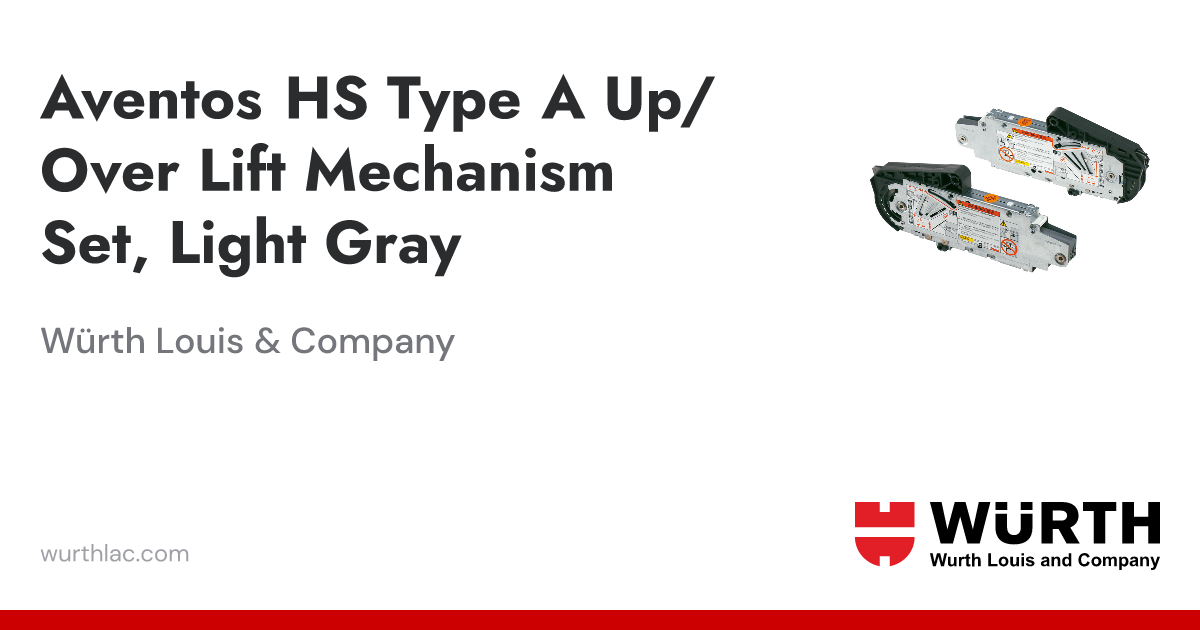 Aventos HS Type A Up/Over Lift Mechanism Set, Light Gray | Würth Louis ...