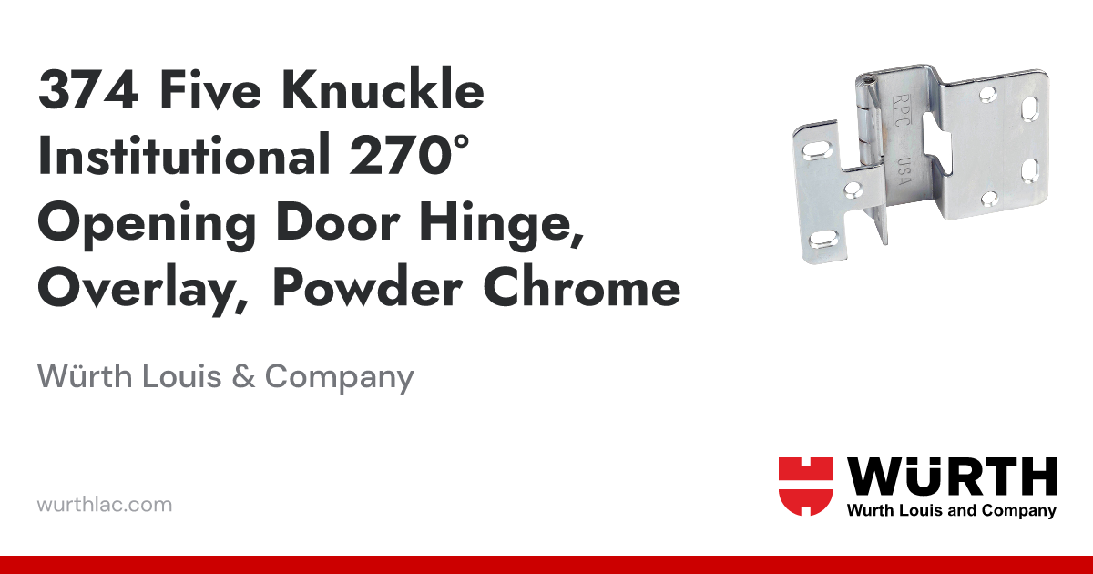 374 Five Knuckle Institutional 270° Opening Door Hinge, Overlay, Powder ...