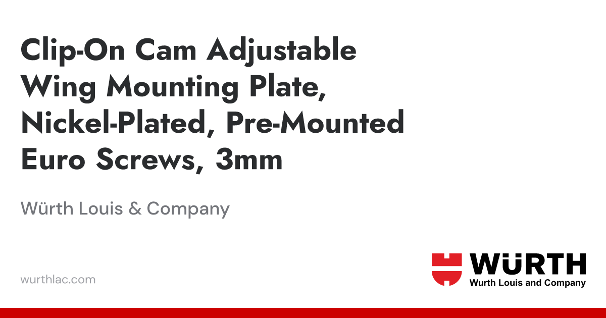 Clip-On Cam Adjustable Wing Mounting Plate, Nickel-Plated, Pre-Mounted ...