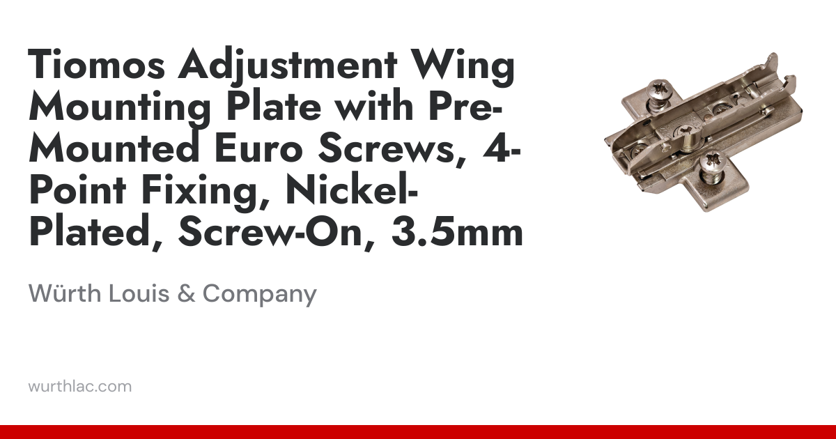 Tiomos Adjustment Wing Mounting Plate with Pre-Mounted Euro Screws, 4 ...