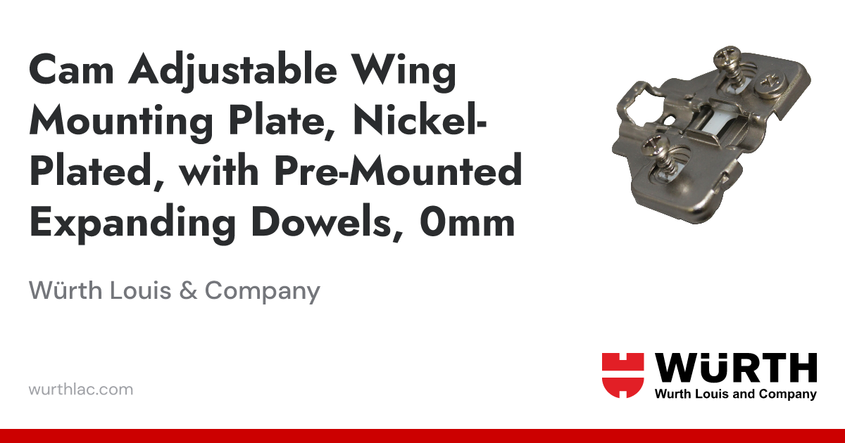 Cam Adjustable Wing Mounting Plate, Nickel-Plated, with Pre-Mounted ...