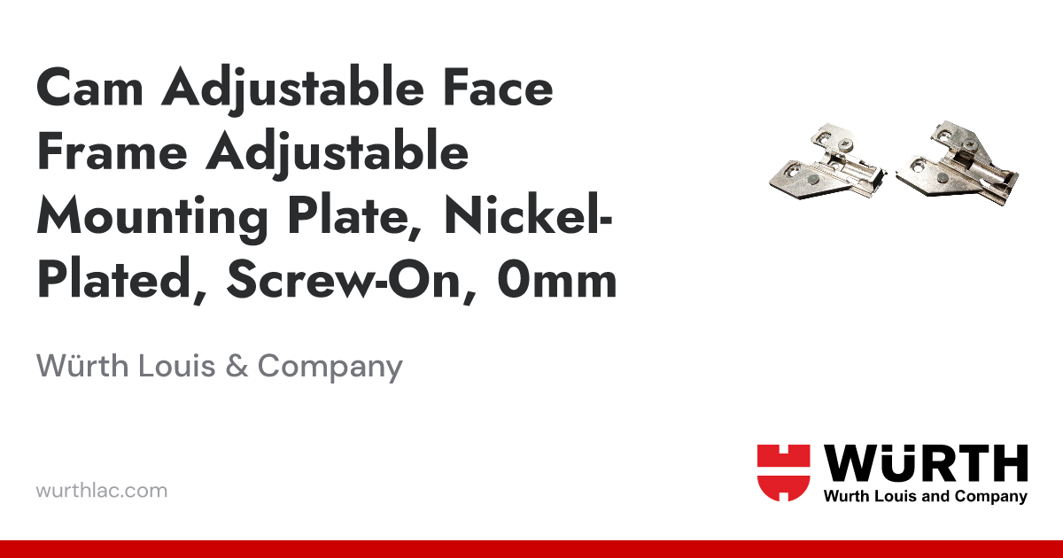Cam Adjustable Face Frame Adjustable Mounting Plate, Nickel-Plated ...