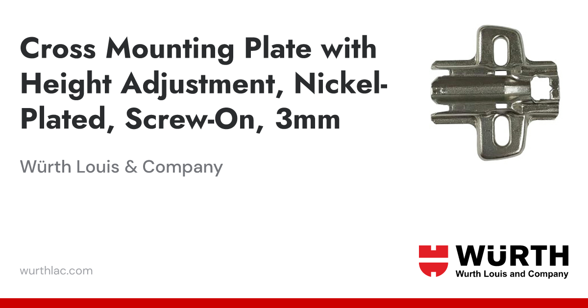 Cross Mounting Plate with Height Adjustment, Nickel-Plated, Screw-On ...