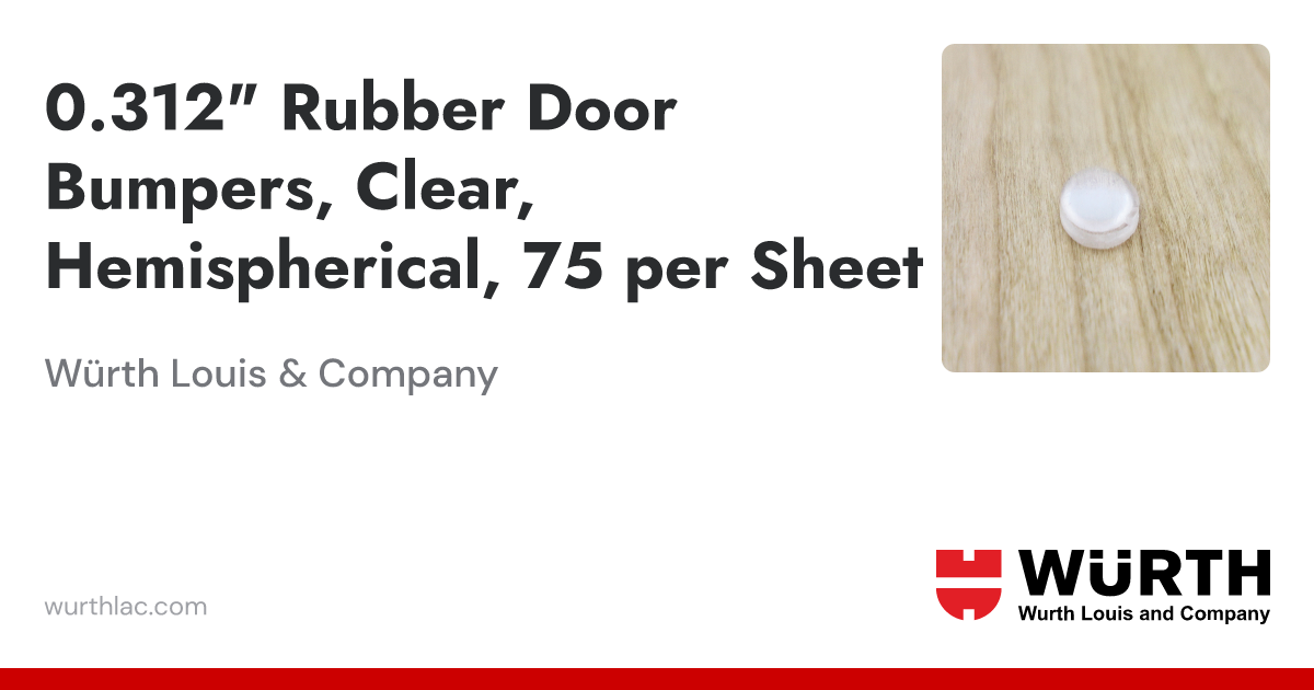 0.312" Rubber Door Bumpers, Clear, Hemispherical, 75 per Sheet | Würth ...