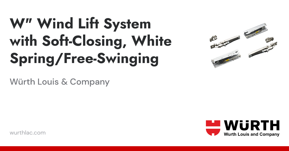 W" Wind Lift System with Soft-Closing, White Spring/Free-Swinging ...