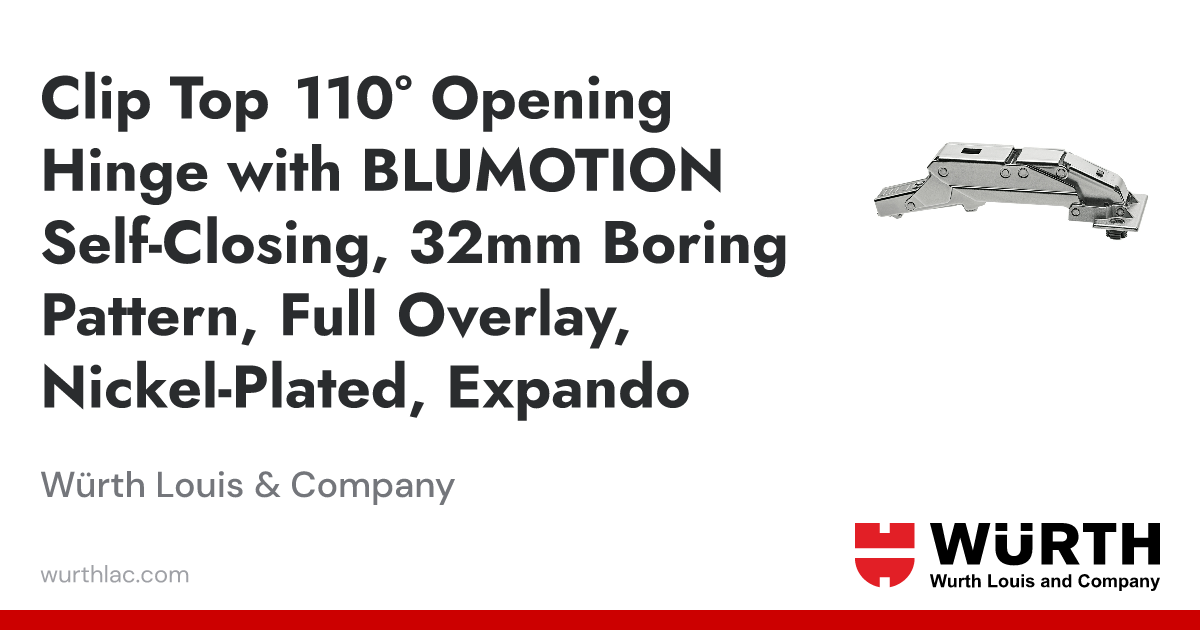 Clip Top 110° Opening Hinge with BLUMOTION Self-Closing, 32mm Boring ...