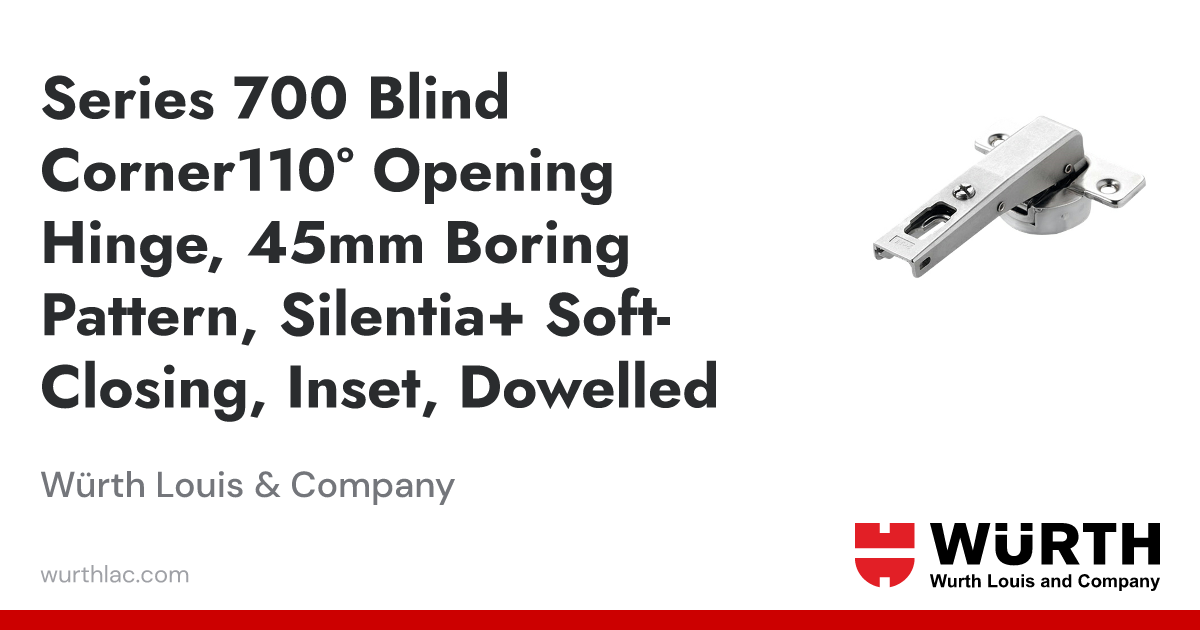 Series 700 Blind Corner110° Opening Hinge, 45mm Boring Pattern ...