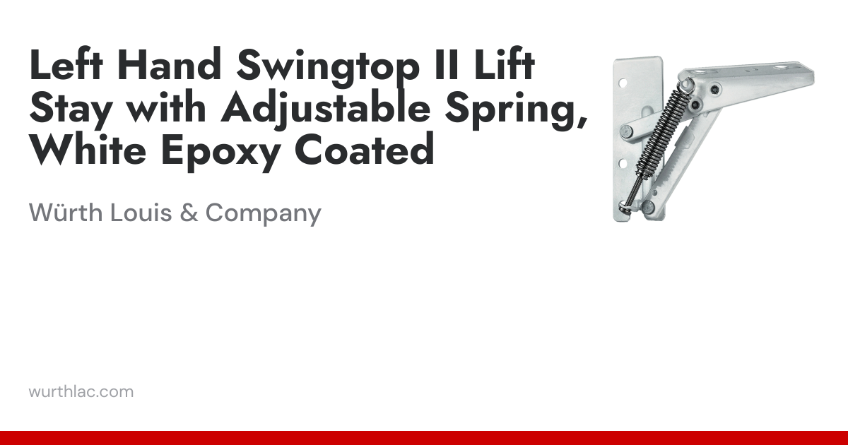 Left Hand Swingtop II Lift Stay with Adjustable Spring, White Epoxy ...