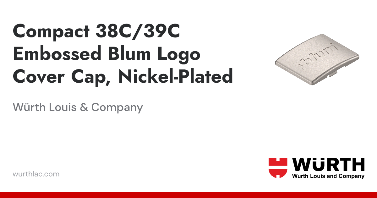 Compact 38C/39C Embossed Blum Logo Cover Cap, Nickel-Plated | Würth ...