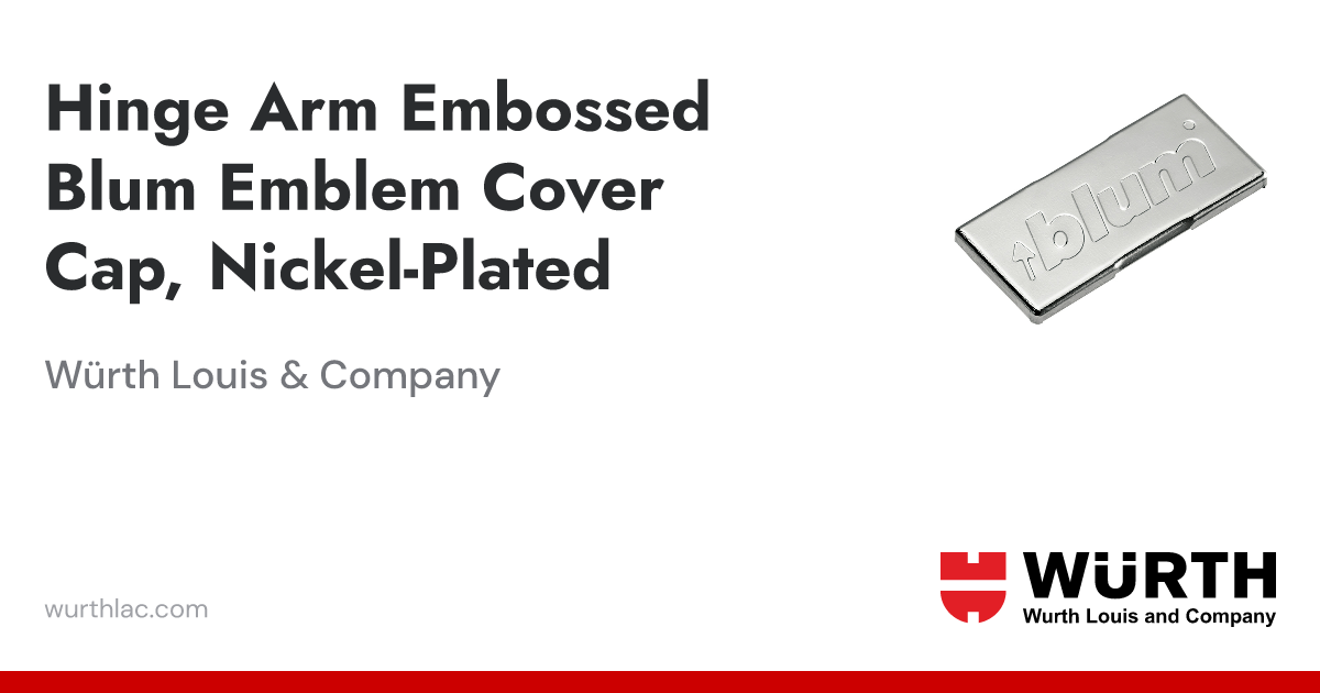 Hinge Arm Embossed Blum Emblem Cover Cap, Nickel-Plated | Würth Louis ...