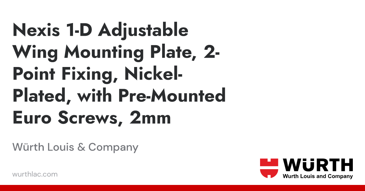 Nexis 1-D Adjustable Wing Mounting Plate, 2-Point Fixing, Nickel-Plated ...