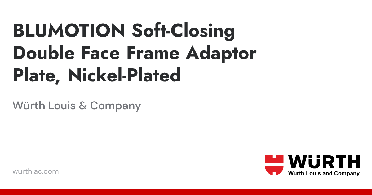 BLUMOTION Soft-Closing Double Face Frame Adaptor Plate, Nickel-Plated ...