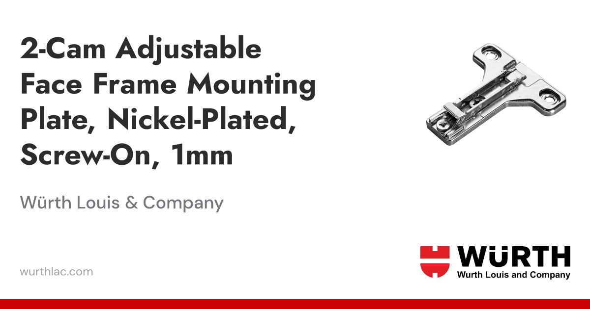 2-Cam Adjustable Face Frame Mounting Plate, Nickel-Plated, Screw-On ...