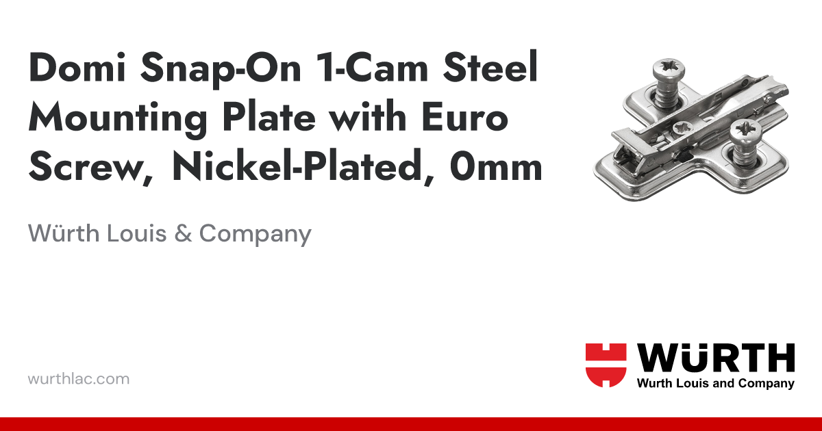 Domi Snap-On 1-Cam Steel Mounting Plate with Euro Screw, Nickel-Plated ...