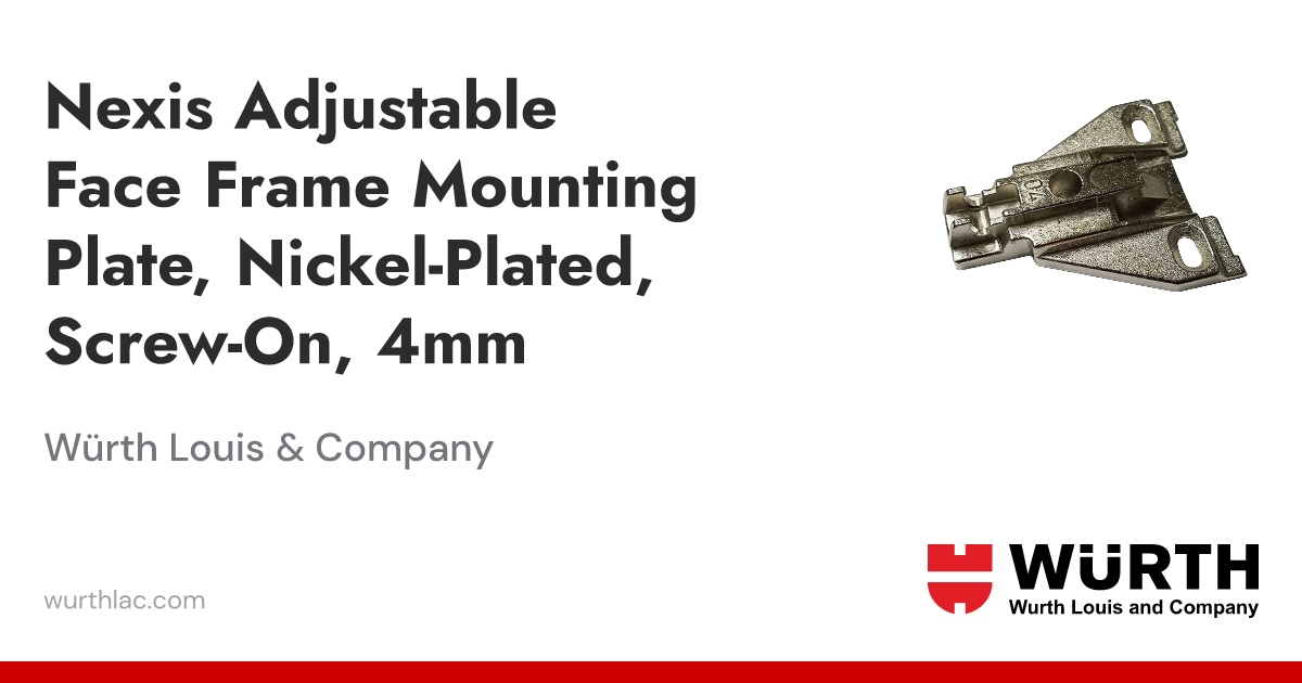 Nexis Adjustable Face Frame Mounting Plate, Nickel-Plated, Screw-On ...