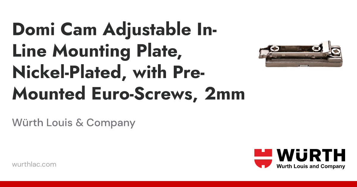 Domi Cam Adjustable In-Line Mounting Plate, Nickel-Plated, with Pre ...