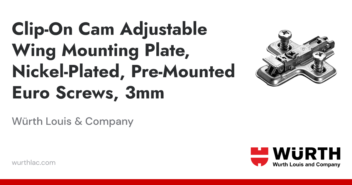Clip-On Cam Adjustable Wing Mounting Plate, Nickel-Plated, Pre-Mounted ...
