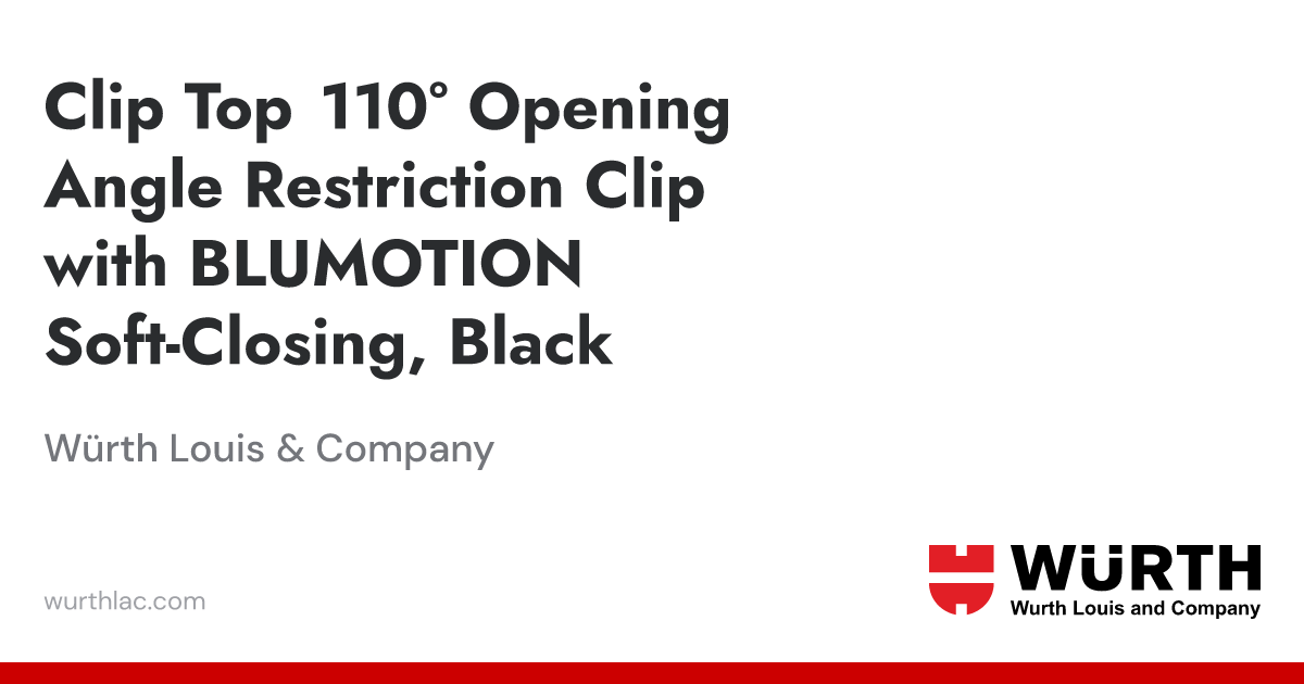 Clip Top 110° Opening Angle Restriction Clip with BLUMOTION Soft ...