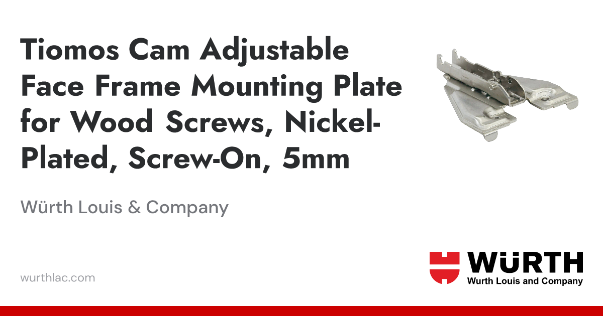 Tiomos Cam Adjustable Face Frame Mounting Plate for Wood Screws, Nickel ...