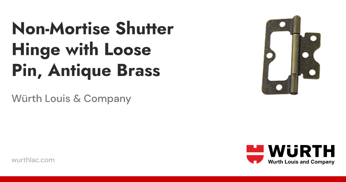 Non-Mortise Shutter Hinge with Loose Pin, Antique Brass | Würth Louis ...