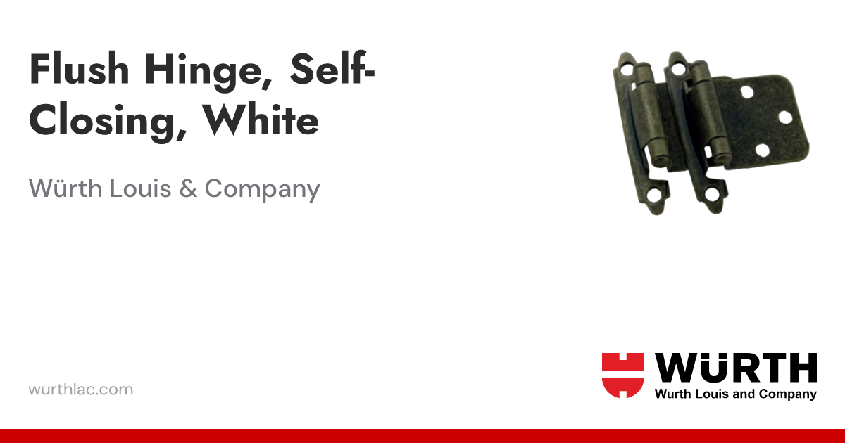 Flush Hinge, Self-Closing, White | Würth Louis & Company