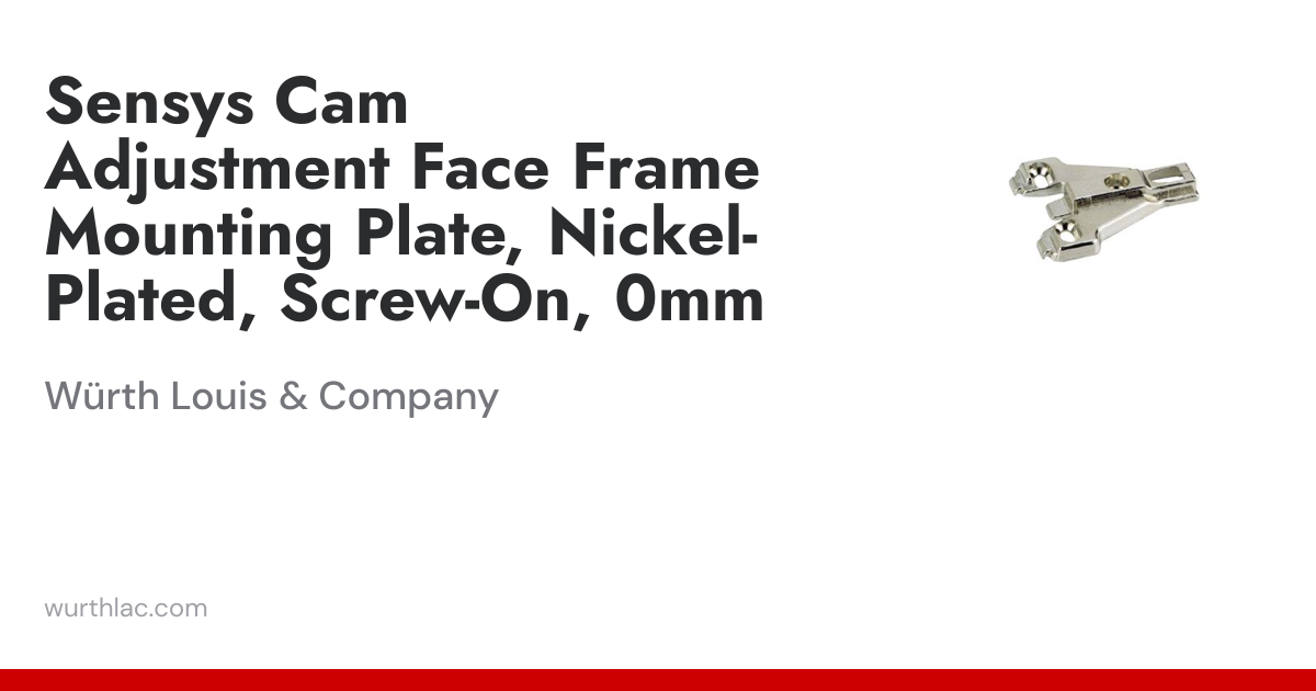 Sensys Cam Adjustment Face Frame Mounting Plate, Nickel-Plated, Screw ...