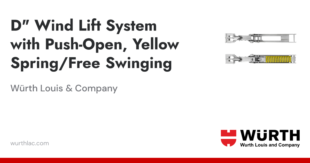 D" Wind Lift System with Push-Open, Yellow Spring/Free Swinging | Würth ...