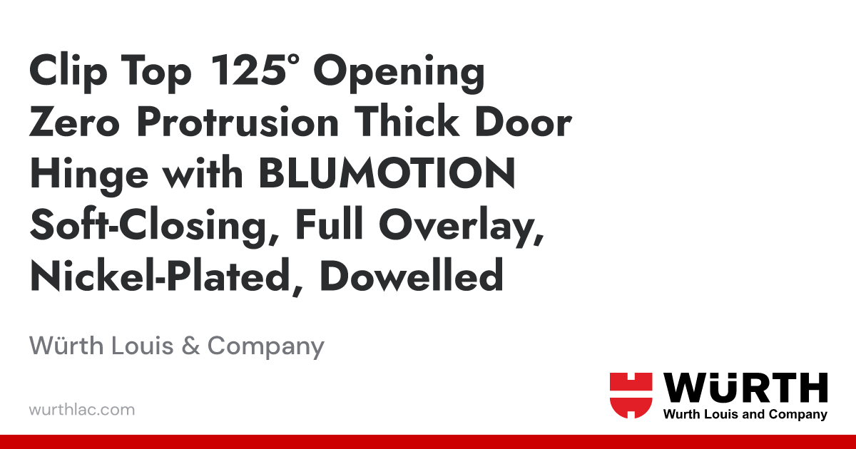 Clip Top 125° Opening Zero Protrusion Thick Door Hinge with BLUMOTION ...
