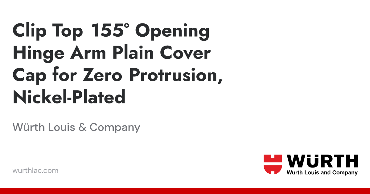 Clip Top 155° Opening Hinge Arm Plain Cover Cap for Zero Protrusion ...