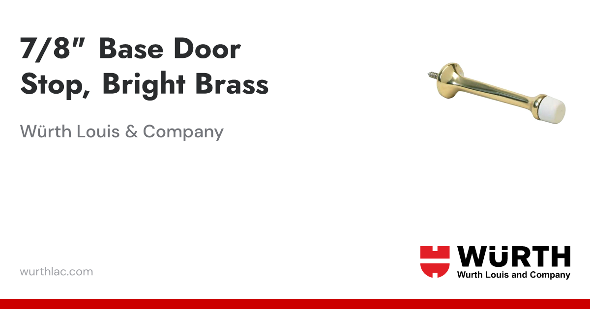 7/8" Base Door Stop, Bright Brass | Würth Louis & Company