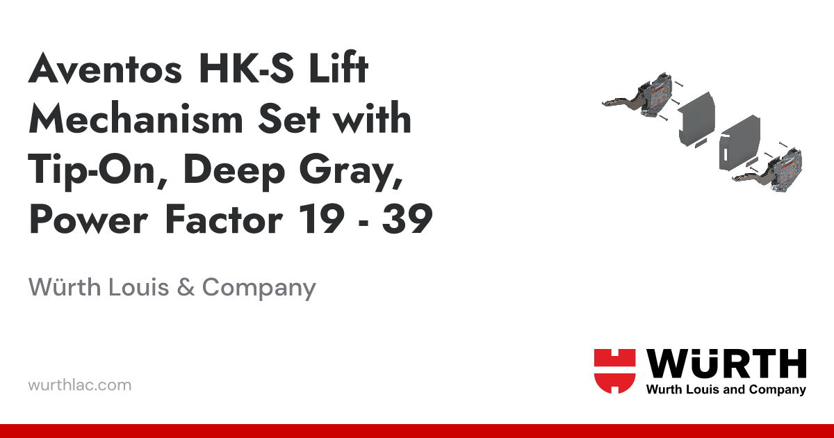 Aventos HK-S Lift Mechanism Set with Tip-On, Deep Gray, Power Factor 19 ...