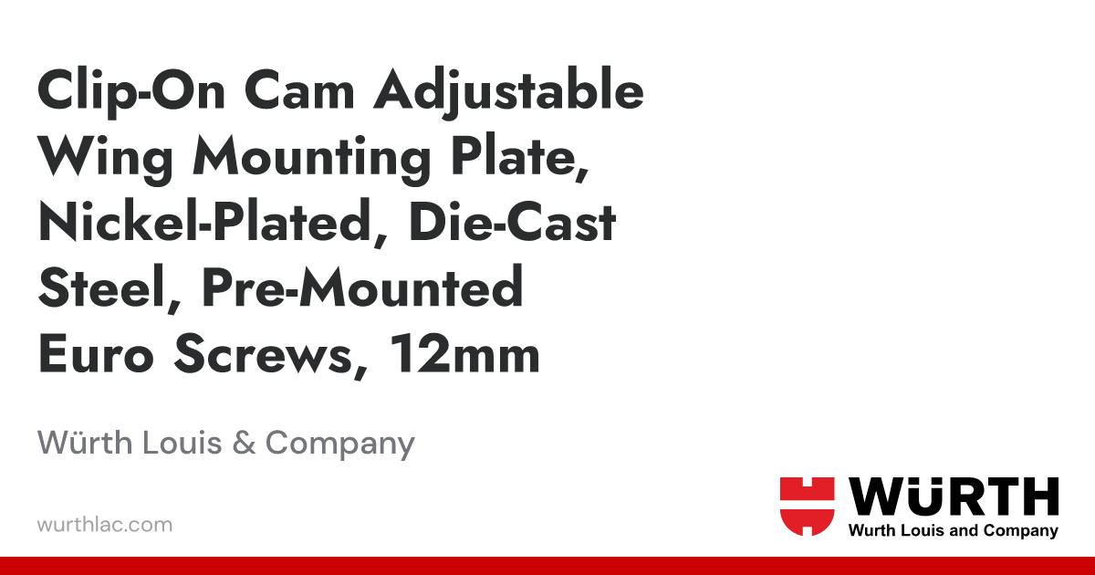 Clip-On Cam Adjustable Wing Mounting Plate, Nickel-Plated, Die-Cast ...