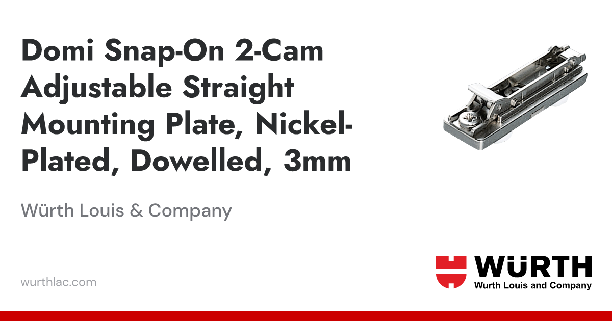 Domi Snap-On 2-Cam Adjustable Straight Mounting Plate, Nickel-Plated ...