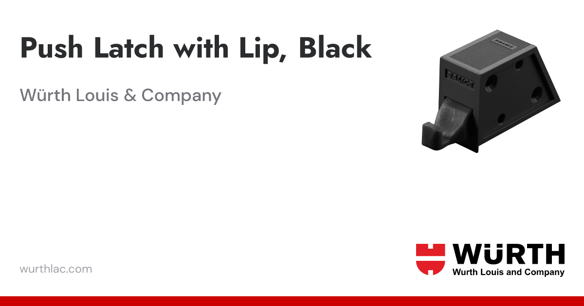 Push Latch with Lip, Black | Würth Louis & Company