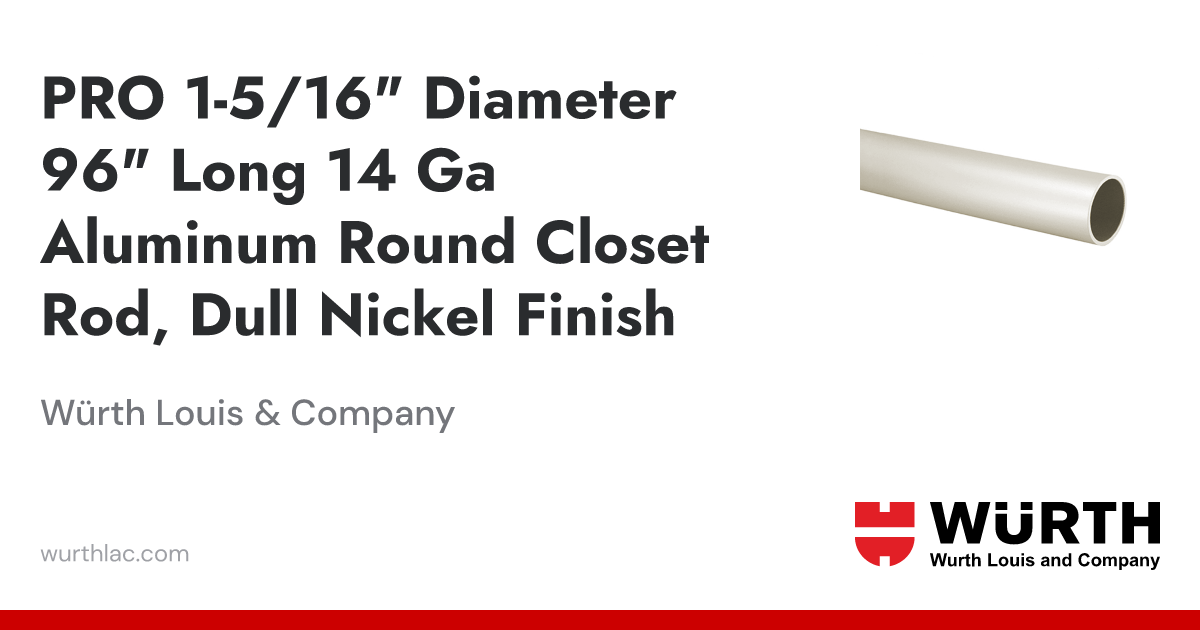 PRO 1-5/16" Diameter 96" Long 14 Ga Aluminum Round Closet Rod, Dull ...