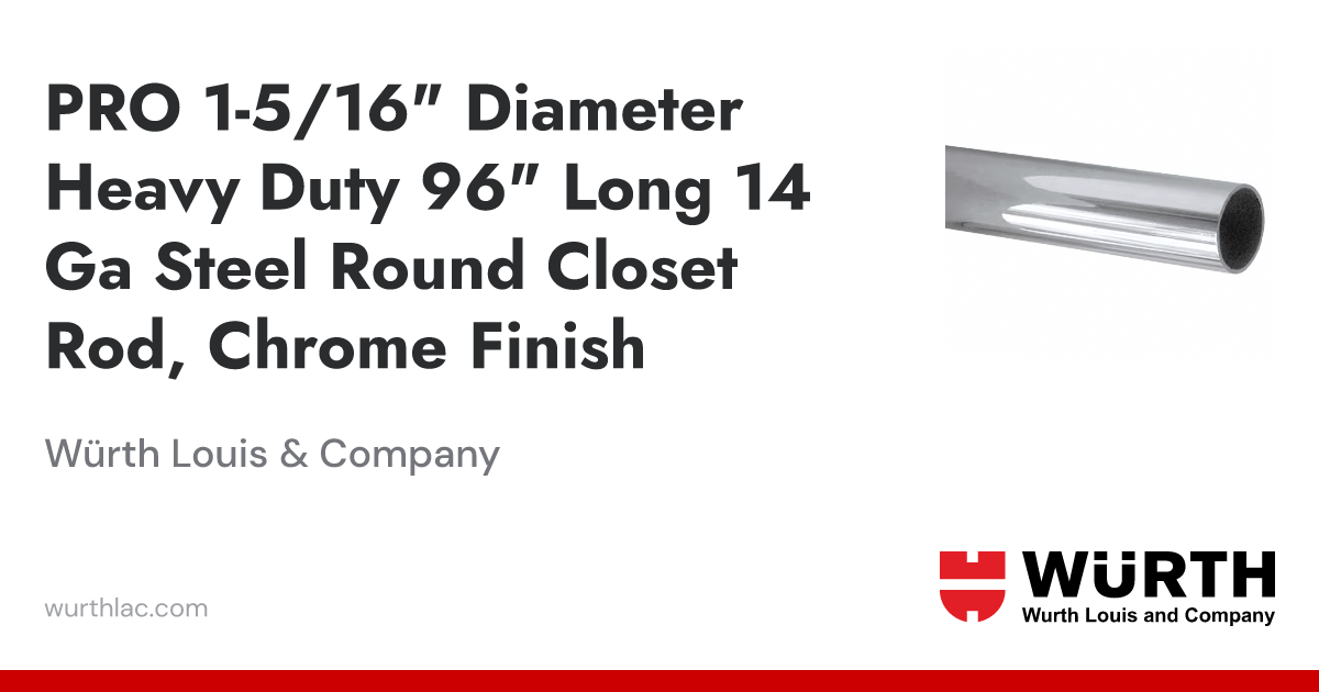 PRO 1-5/16" Diameter Heavy Duty 96" Long 14 Ga Steel Round Closet Rod ...
