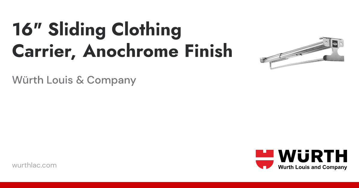 16" Sliding Clothing Carrier, Anochrome Finish | Würth Louis & Company