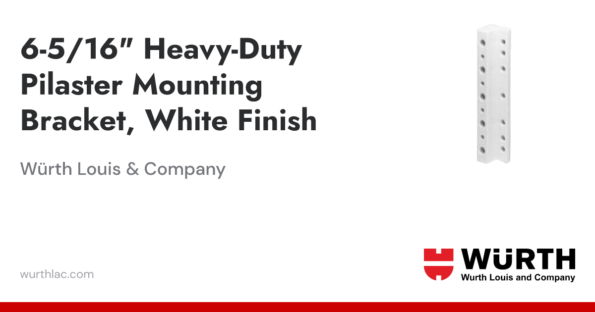 6-5/16" Heavy-Duty Pilaster Mounting Bracket, White Finish | Wurth ...